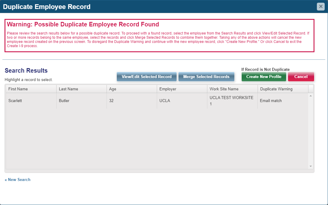 Tips on Tracker I-9 Profile Searches and Profile Warning Messages