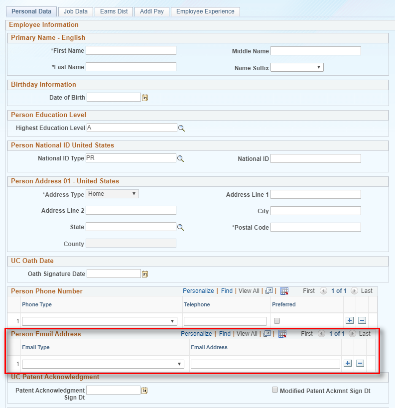 Email Address Now Required for All New Hire Templates